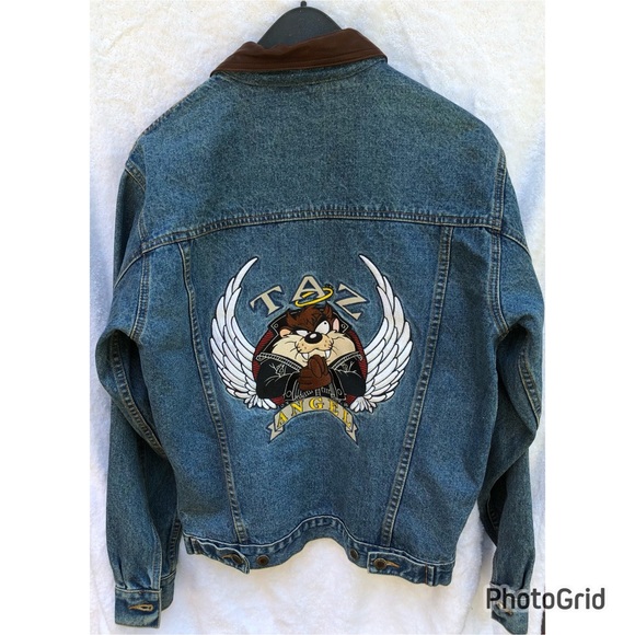 Warner Bros. | Jackets & Coats | Warner Bros Taz Angel Jean Denim ...